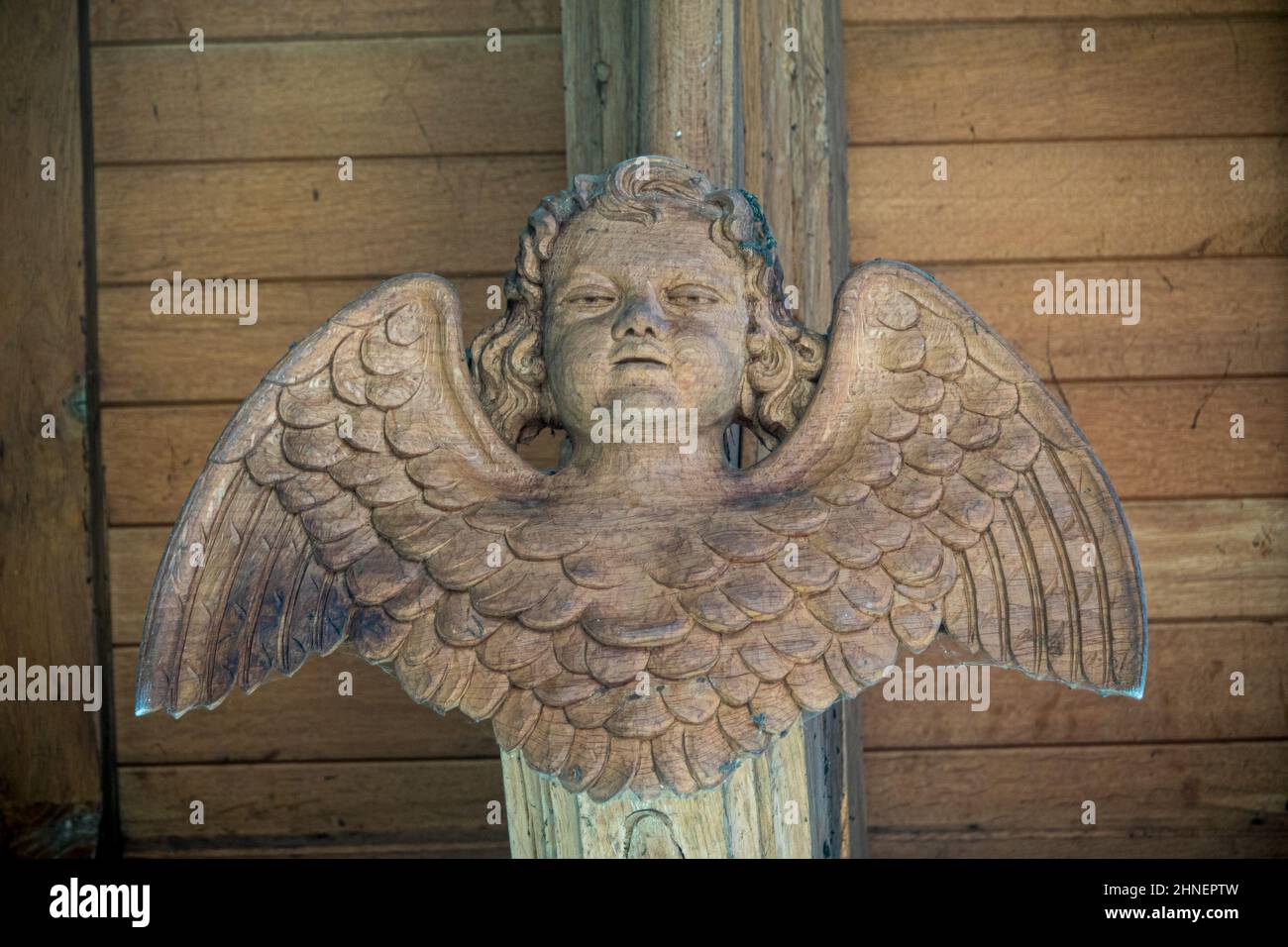 Carved Angel, roof Stock Photo - Alamy