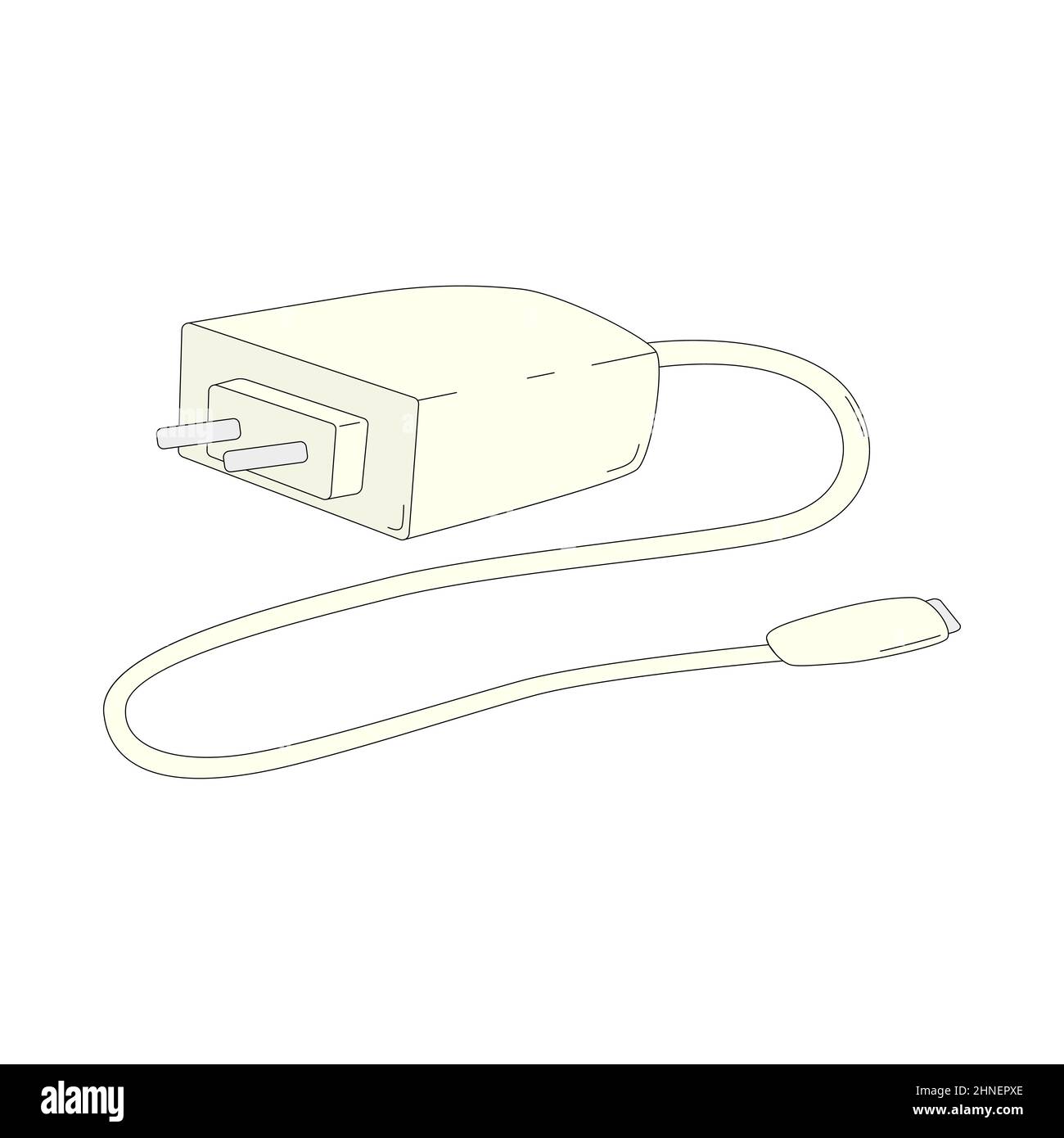 Cartoon vector illustration of a phone charger. Device for charging a ...