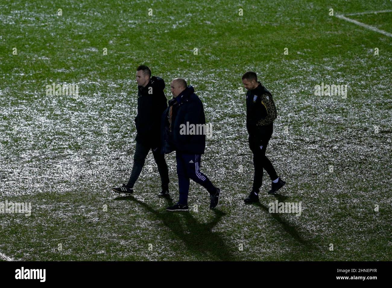 Referee Ross Joyce speaks with Accrington Stanley Manager John Coleman ... Referee Ross Joyce speaks with Accrington Stanley Manager John Coleman ...