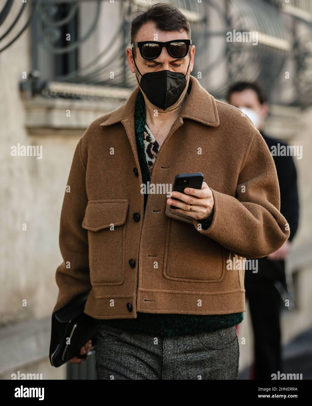 MILAN, Italy- January 16 2022: Federico Rocca on the street in Milan ...