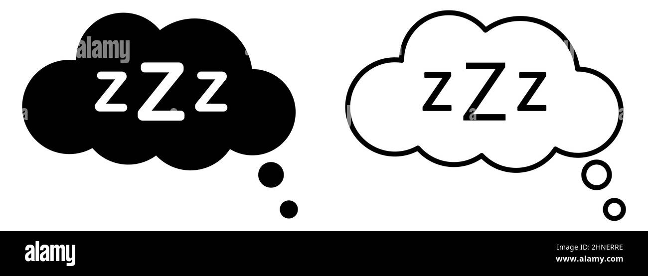 Set of sleep rest icon. Flat and line art style. Symbol for your ...