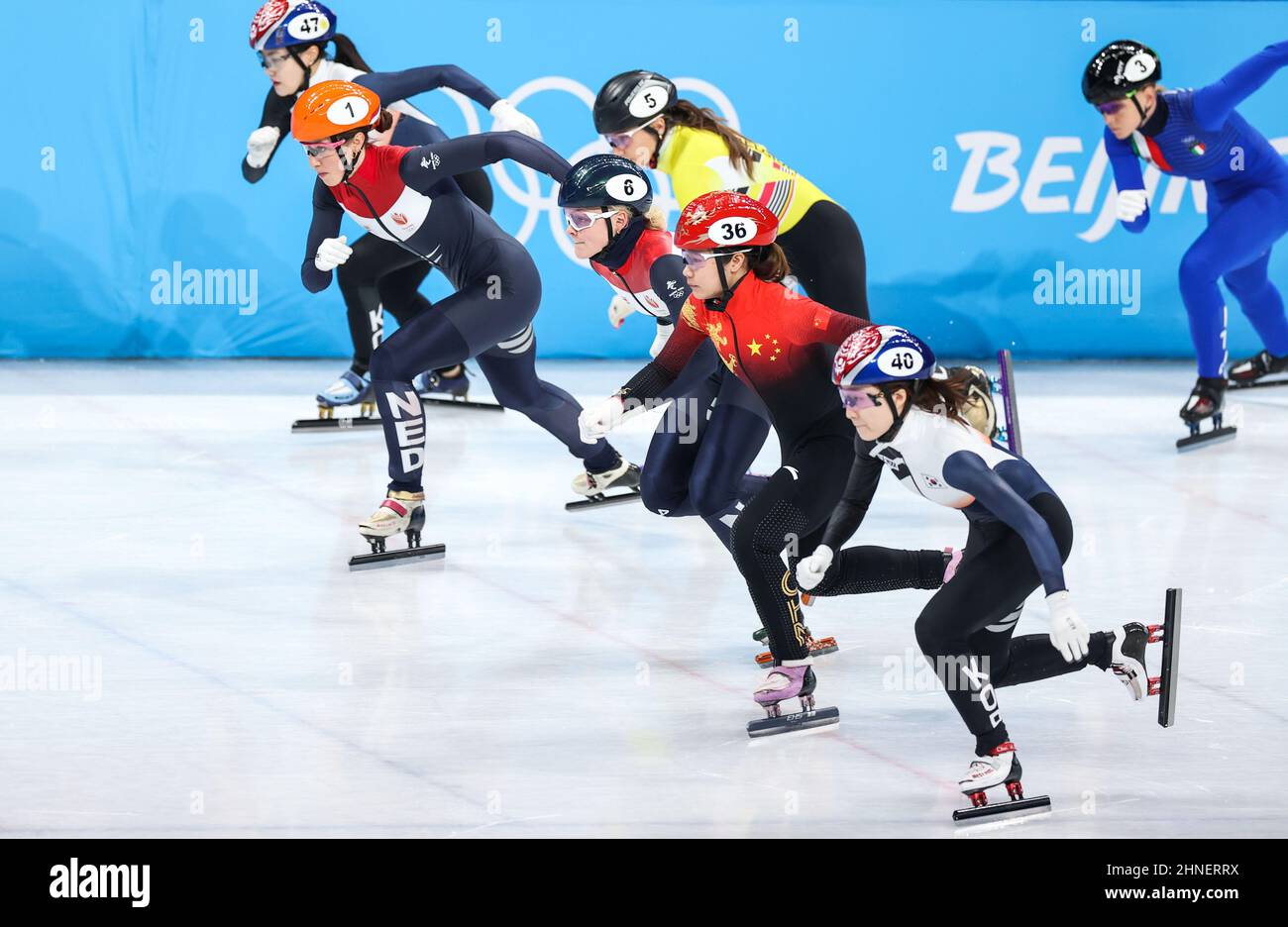 Beijing, China. 16th Feb, 2022. Han Yutong (2nd front) of China ...