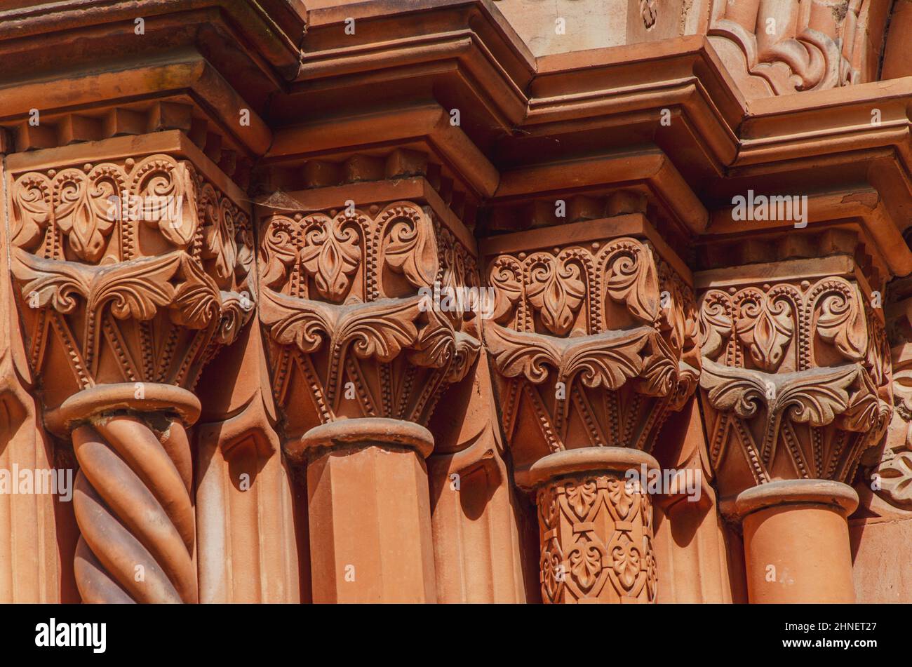 Decorative retro vintage orange column wall texture Stock Photo - Alamy
