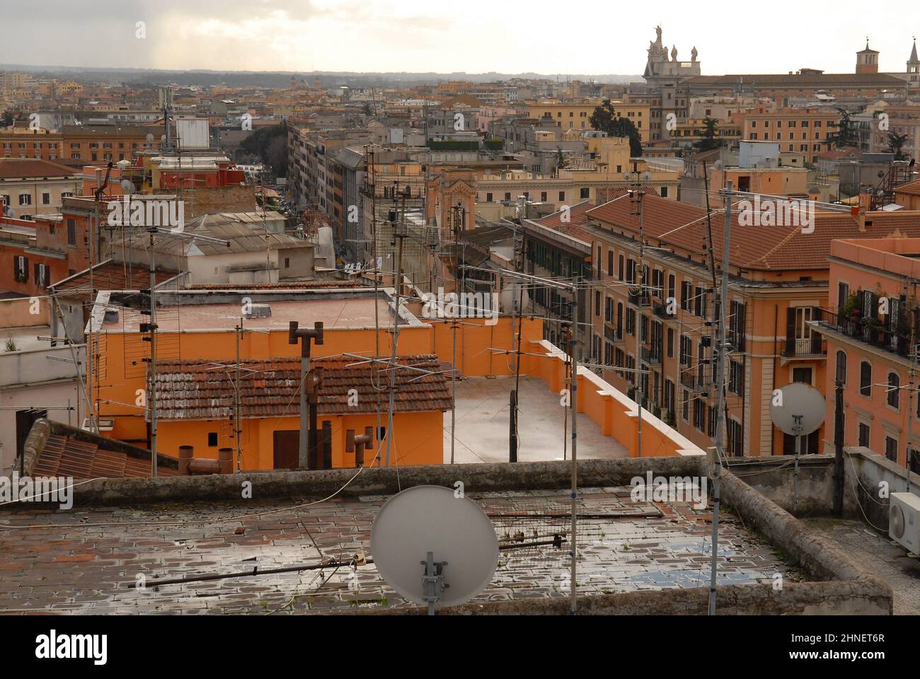 Rome, Italy 24/01/2007: view of the roofs of via Principe Amedeo and ...