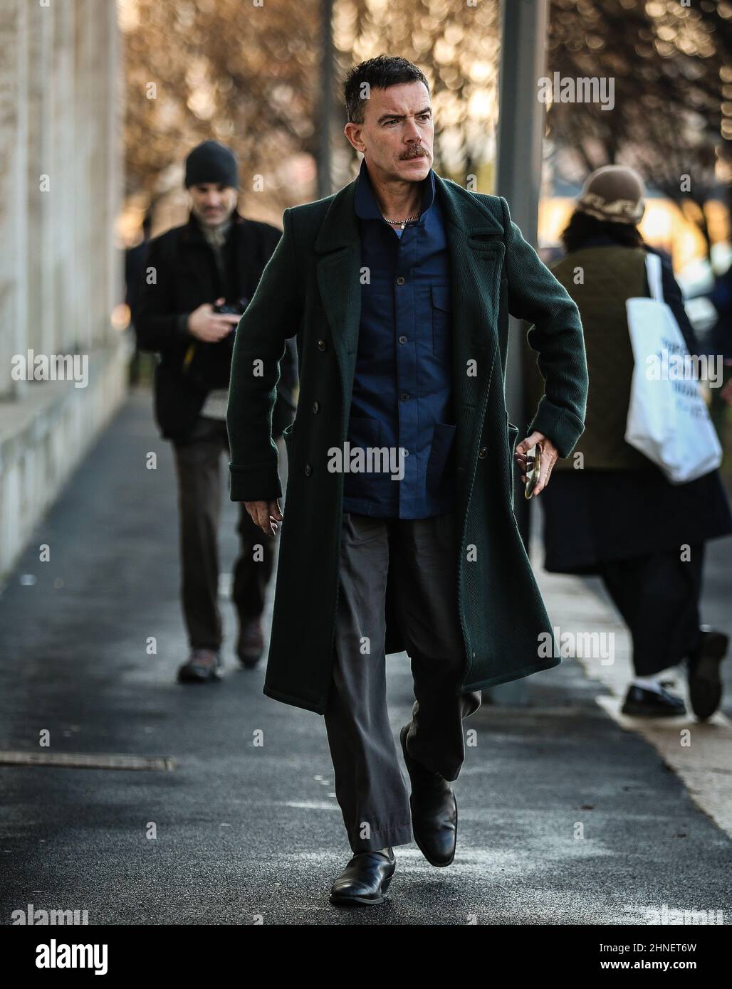 MILAN, Italy- January 16 2022: Markus Ebner on the street in Milan ...