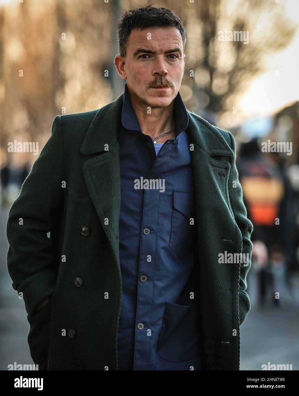 MILAN, Italy- January 16 2022: Markus Ebner on the street in Milan ...
