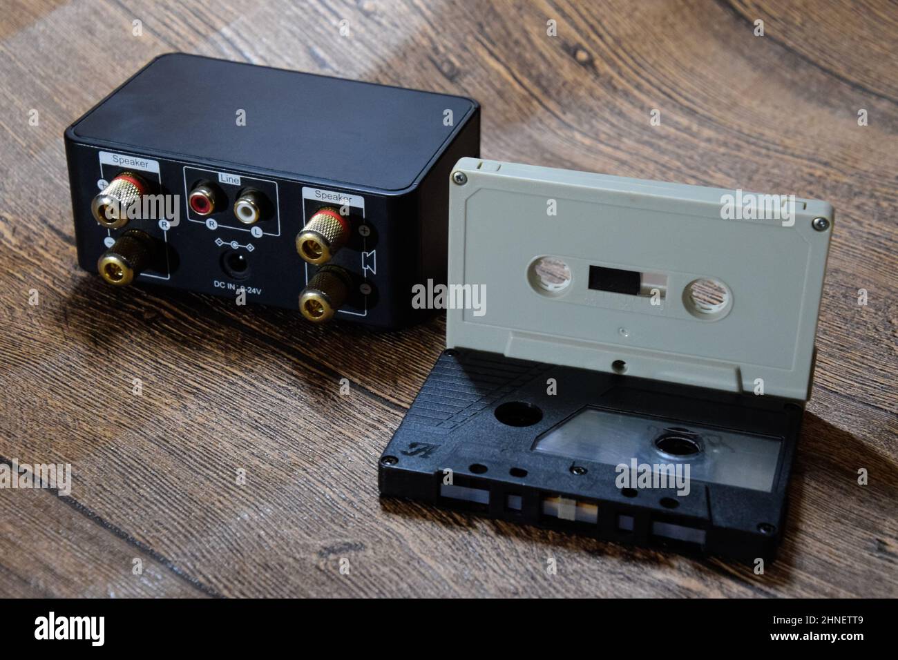 Audio cassette. Retro music medium, compact cassette for tape recorder ...