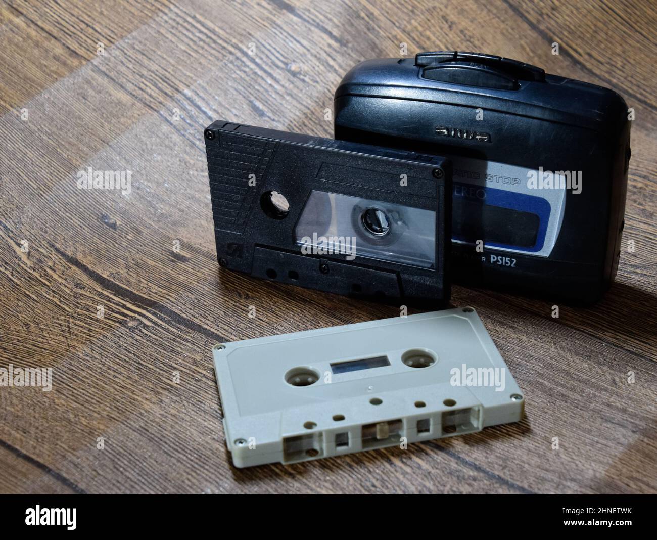 Audio cassette. Retro music medium, compact cassette for tape recorder ...