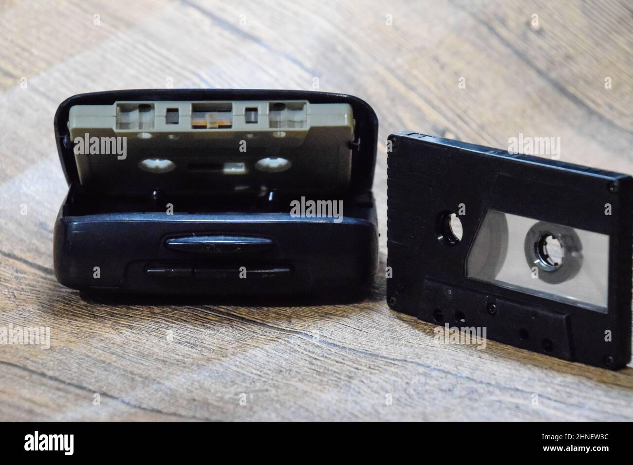 Audio cassette. Retro music medium, compact cassette for tape recorder ...
