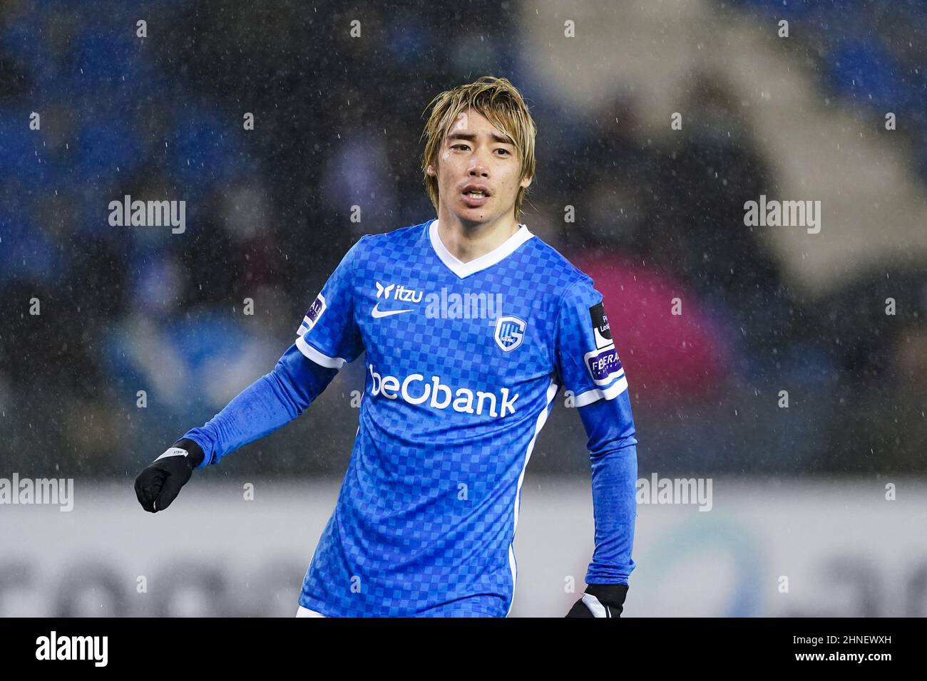 GENK, BELGIUM - FEBRUARY 16: Junya Ito of KRC Genk during the Jupiler ...