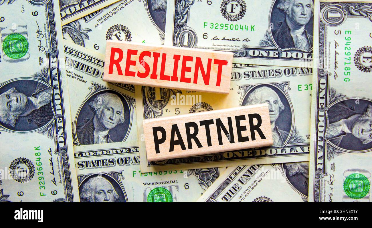 Resilient partner symbol. Concept words Resilient partner on wooden ...