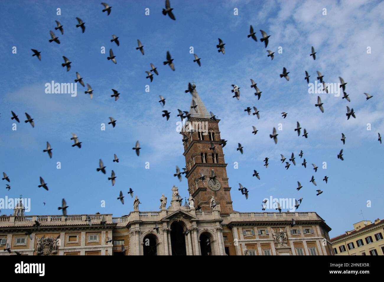 Rome, Italy 02/12/2004: Santa Maria Maggiore Cathedral, flight of ...