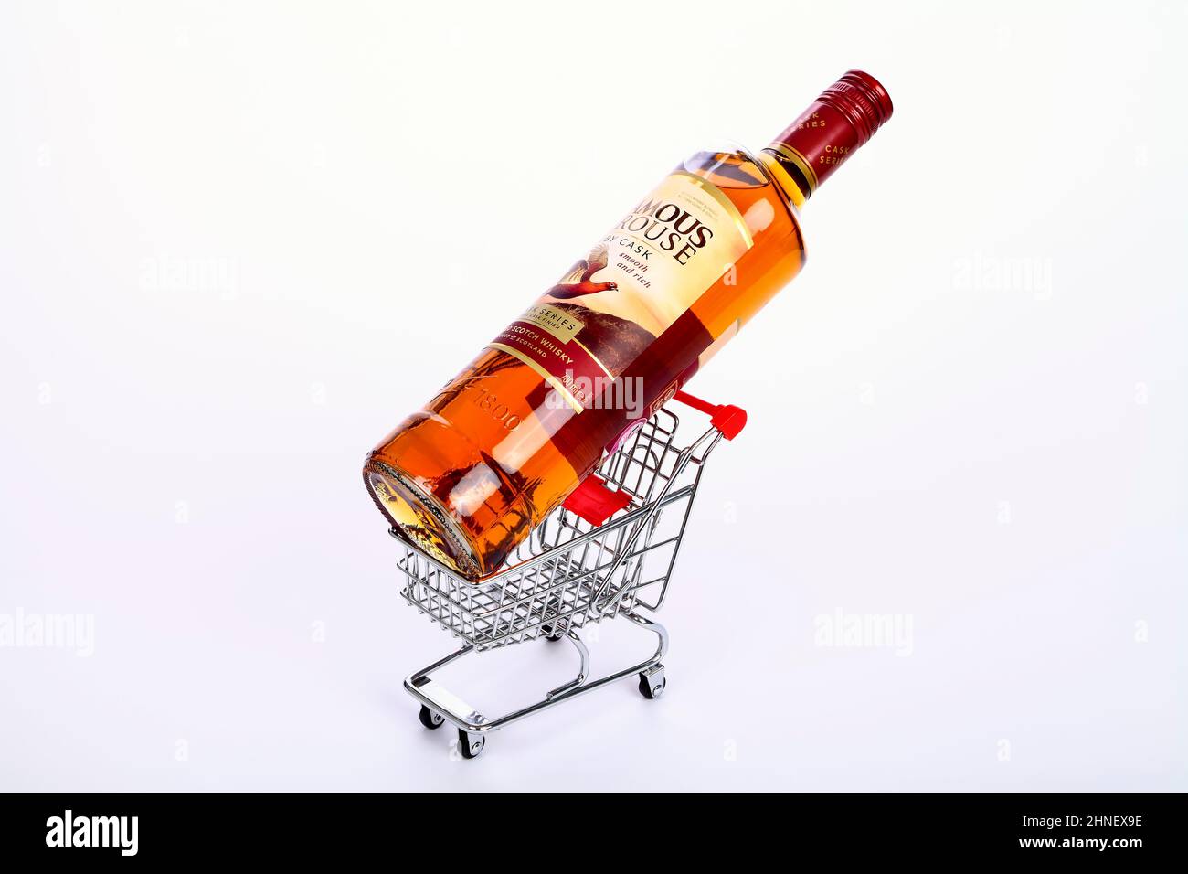 Bottle of Famous Grouse Ruby Cask Edition scotch whisky sat in a ...