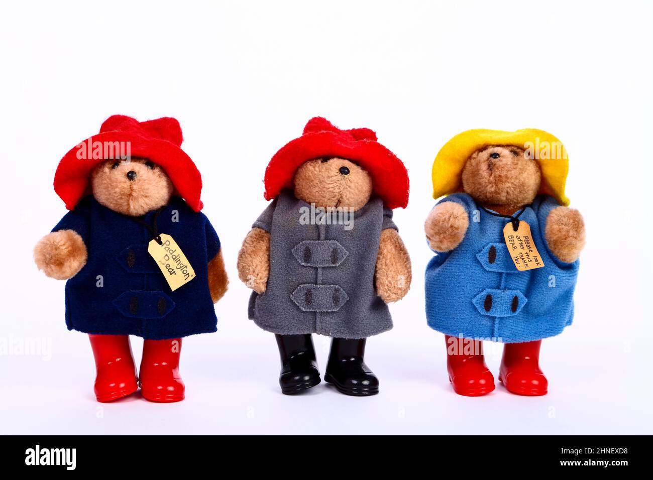 Three paddington bears isolated on a white background, Editorial use ...