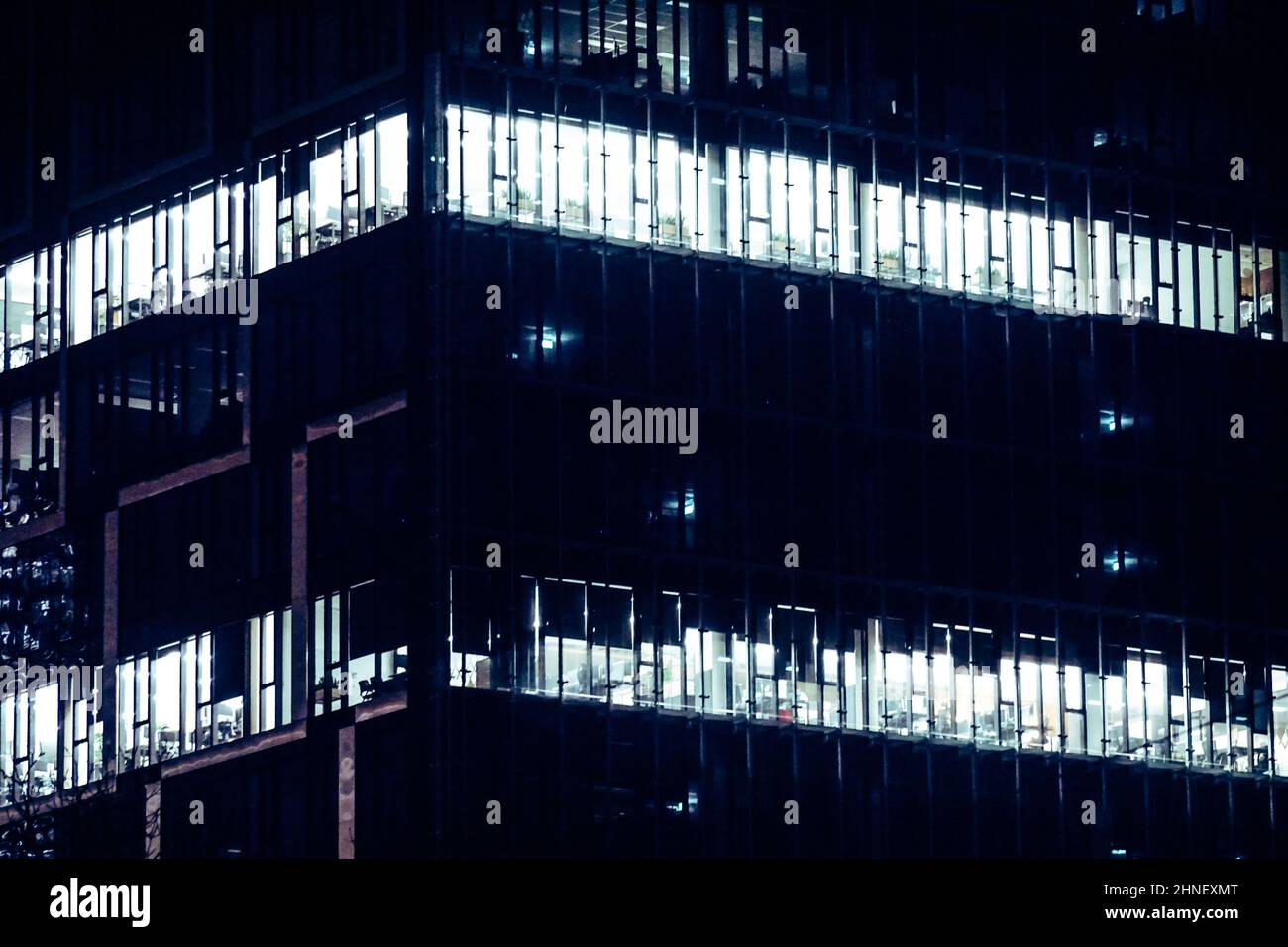 Office building with glass facade - night photograph Stock Photo - Alamy