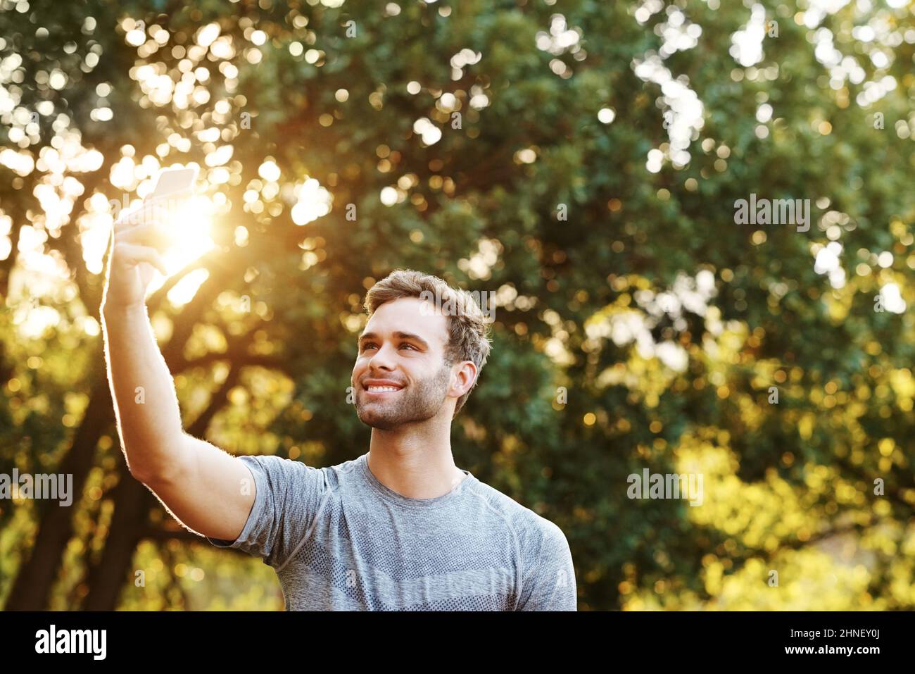 The perfect lighting for a selfie Stock Photo - Alamy