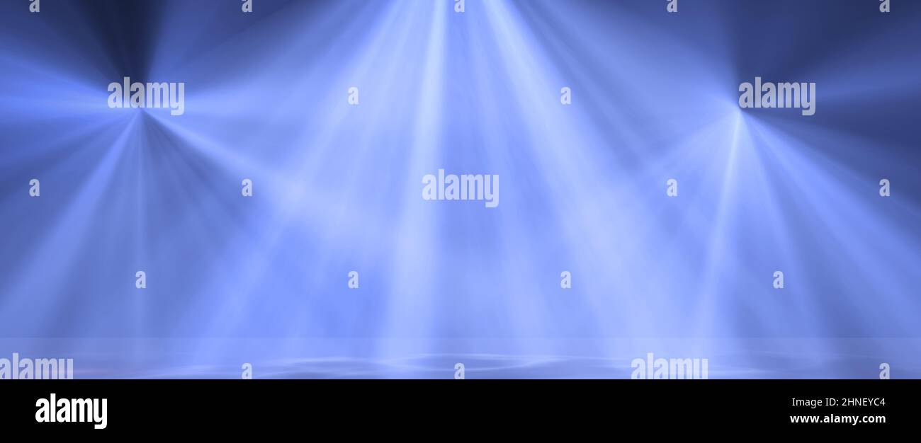 blue beam of rays on black background. 3d rendering Stock Photo - Alamy