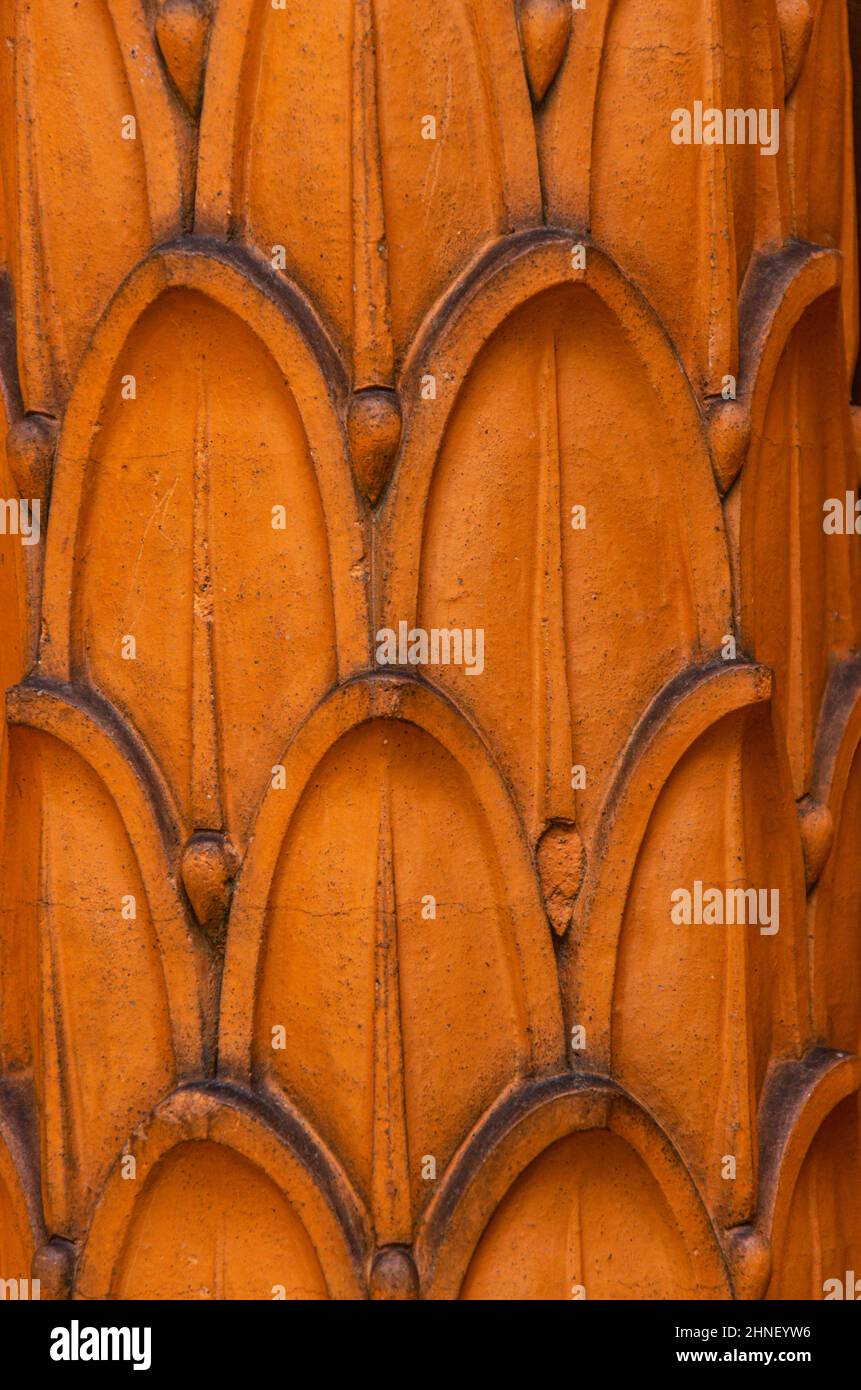 Decorative retro vintage orange column wall texture Stock Photo - Alamy