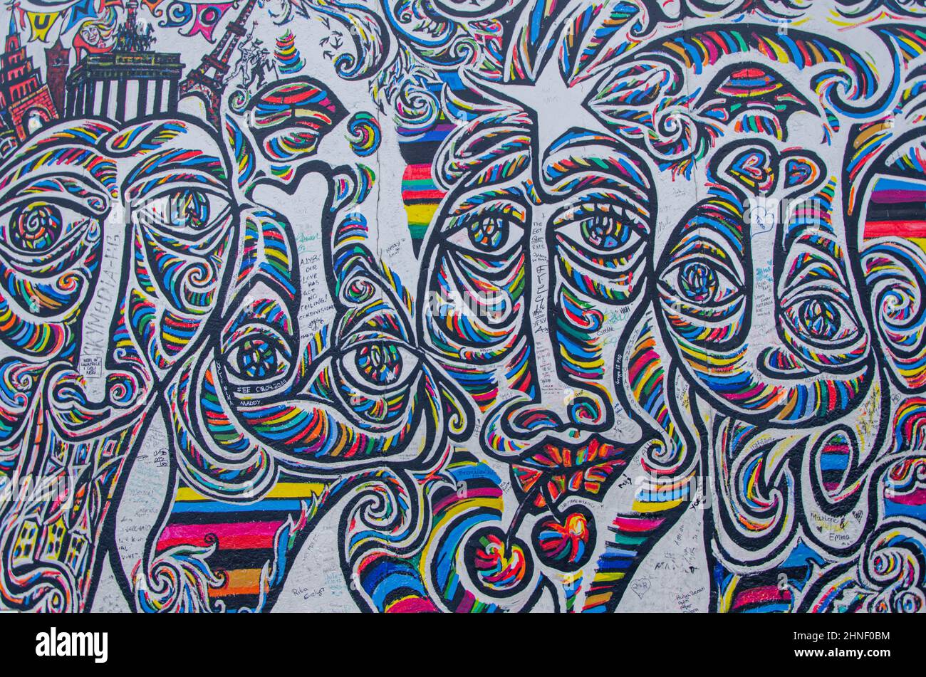 Historical colorful graffiti Berlin wall in Germany Stock Photo - Alamy
