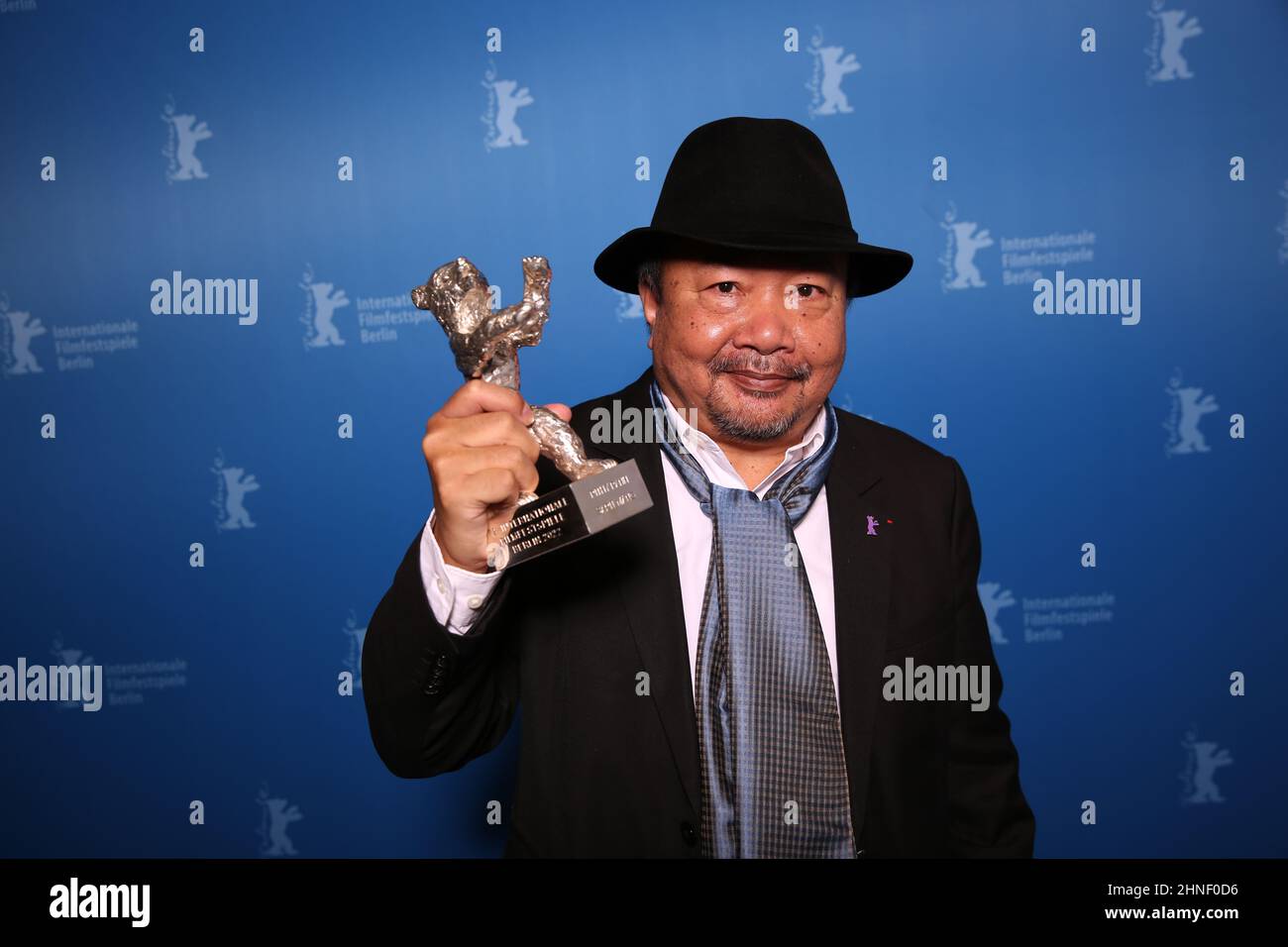 Berlin, Germany. 16th Feb, 2022. Cambodian director Rithy Panh poses ...
