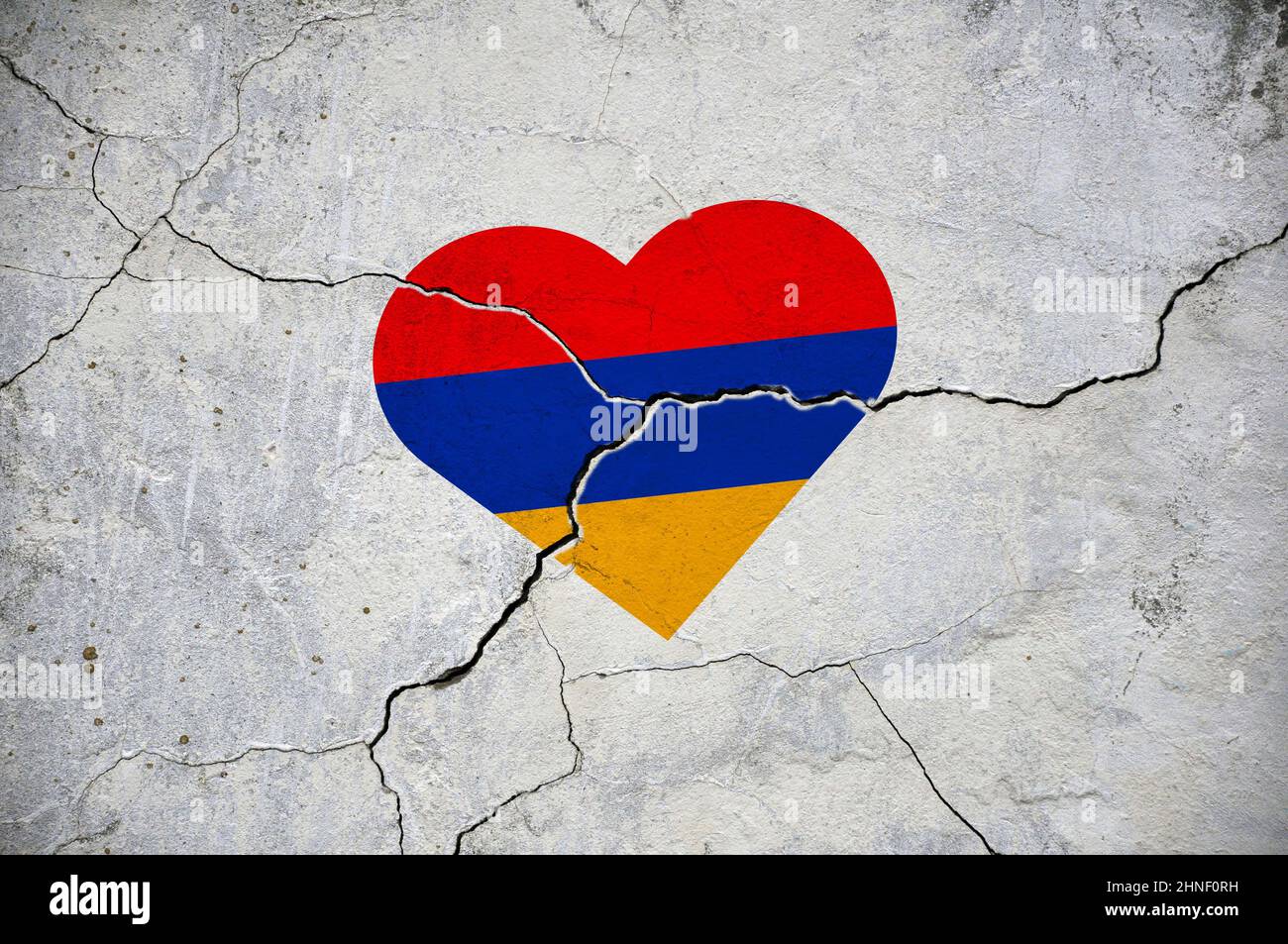 The symbol of the national flag of Armenia in the form of a heart on a ...