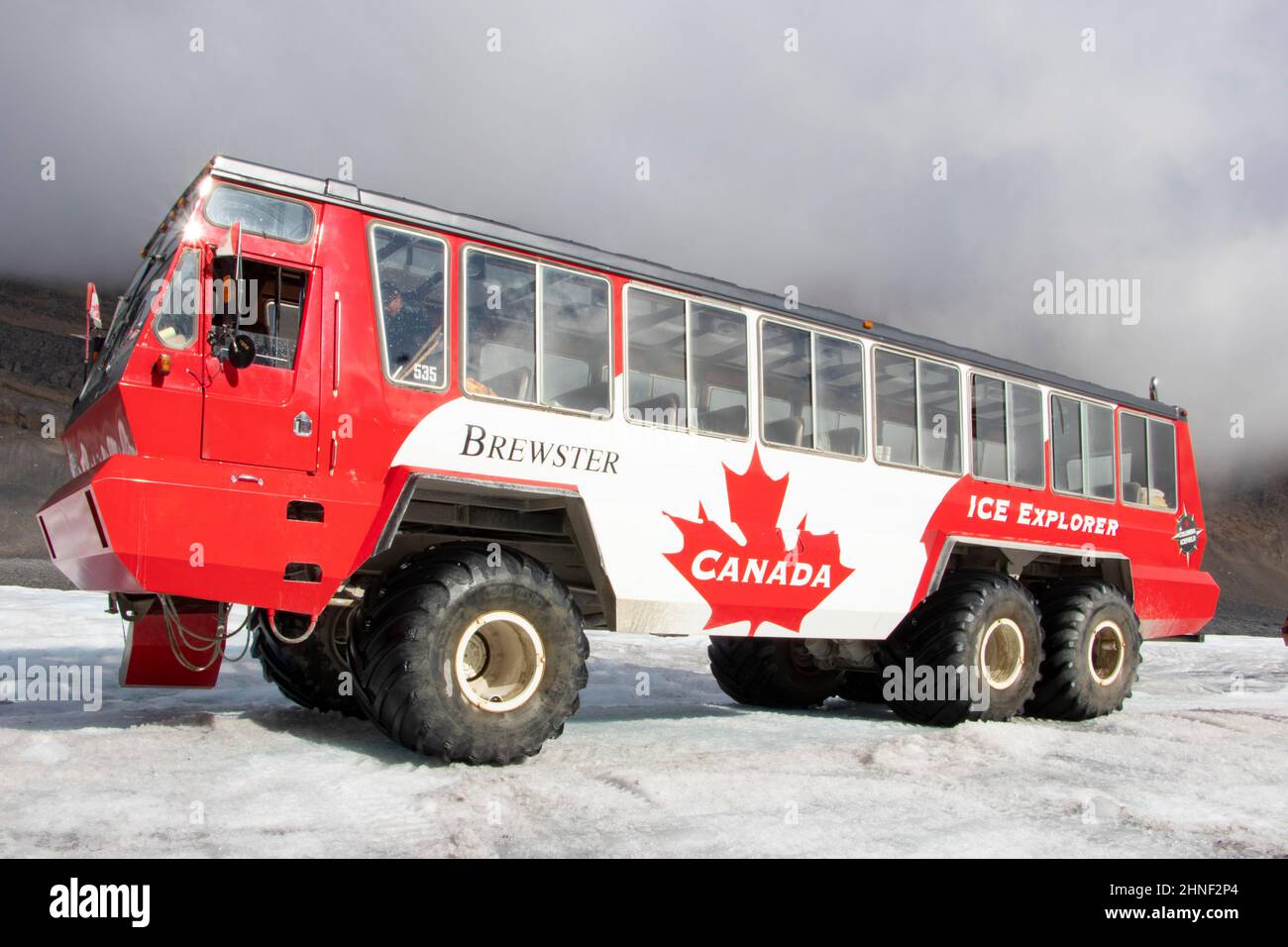 ice explorer snow coach operated by Brewster on the athabasca glacier ...