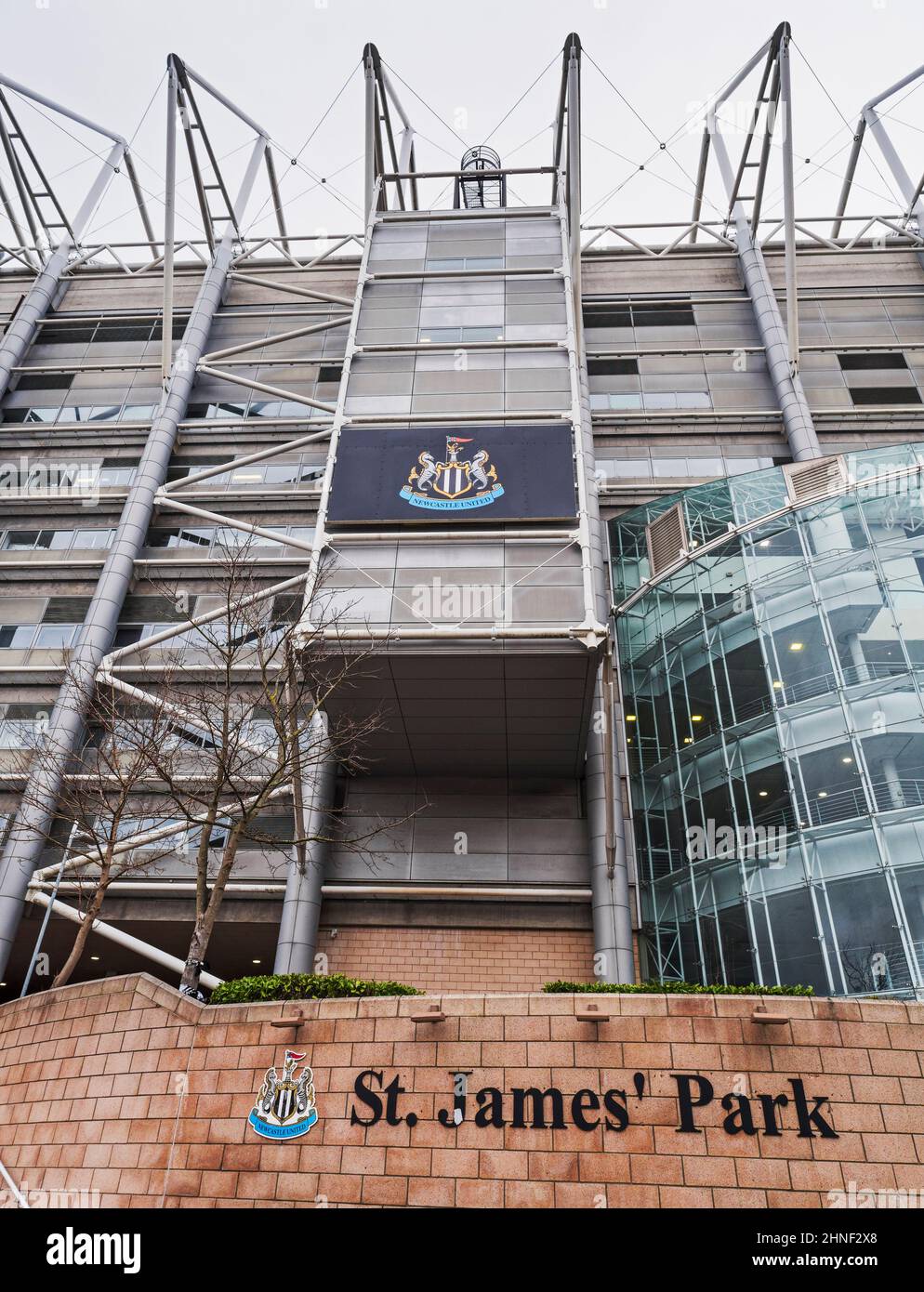 Logo and badge of Newcastle United football club on Barrack Road ...