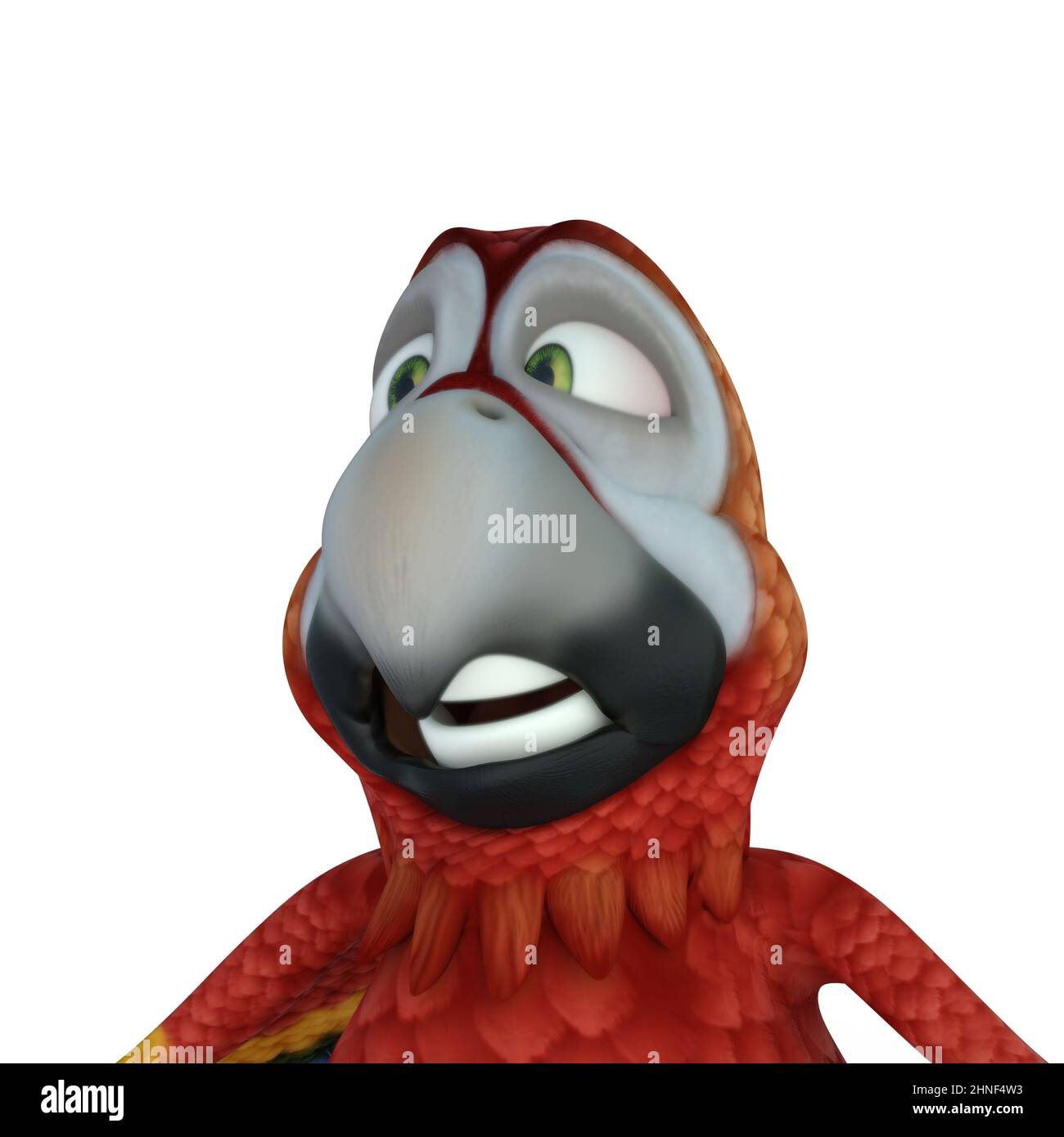 3D-illustration of a cute and funny irritated cartoon parrot Stock ...