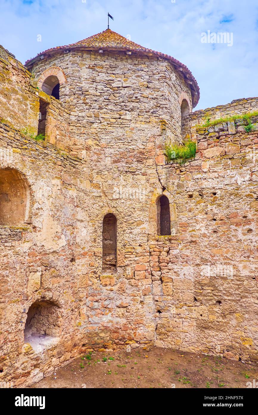 The tower and the courtyard of Citadel, Akkerman Fortress, Bilhorod ...