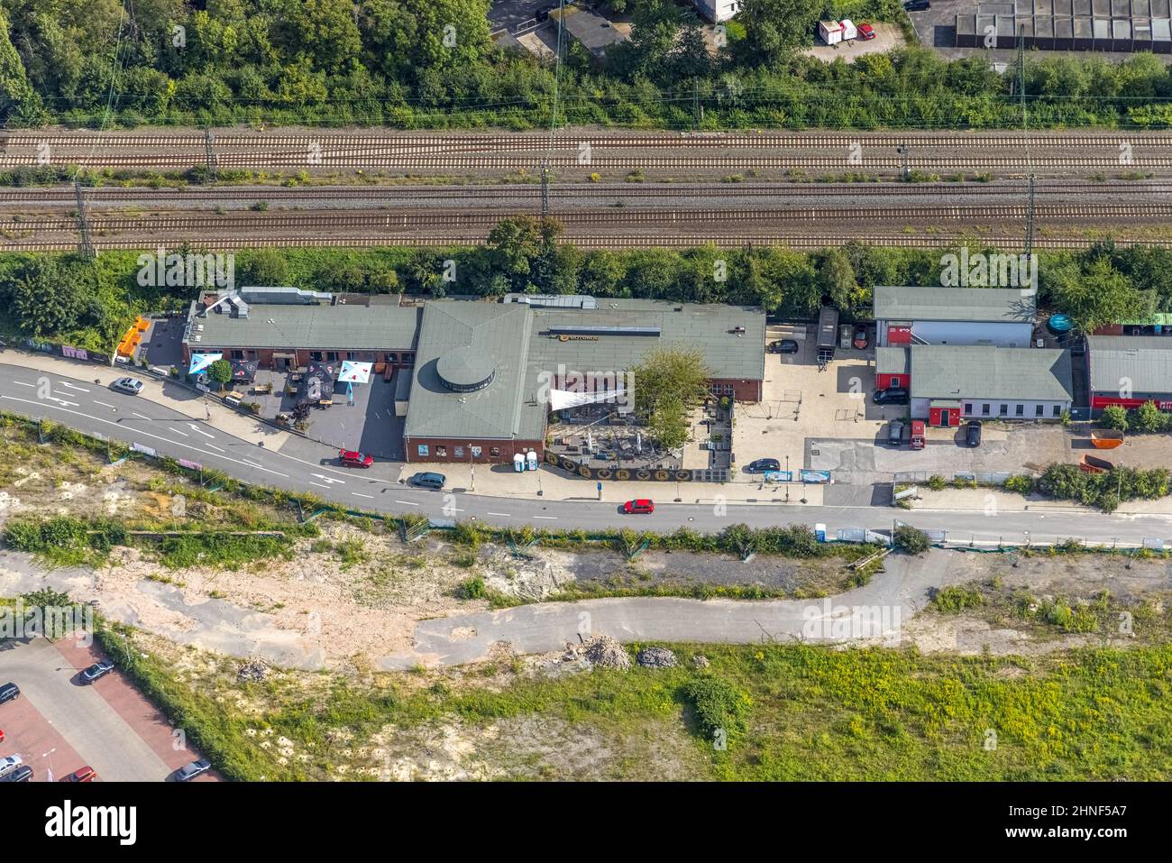Aerial view, Rotunde Bochum Cultural Centre and RIFF Bermudahalle ...