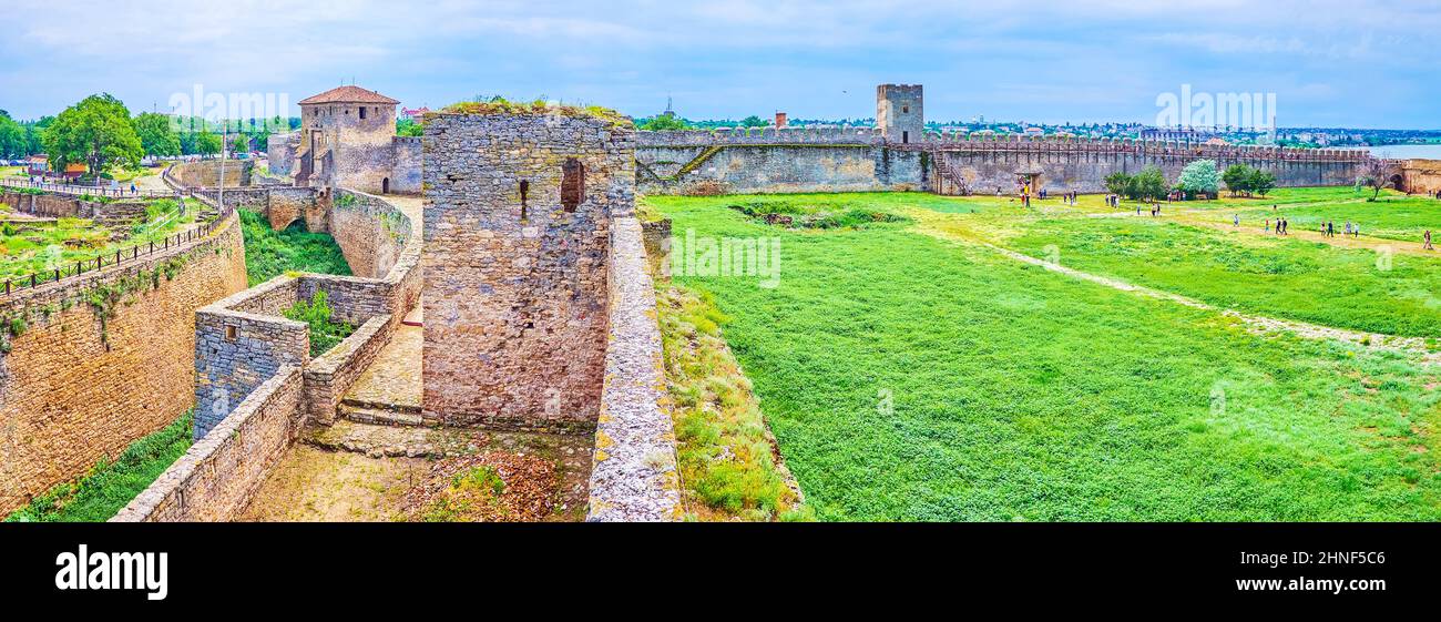 Panorama of the Akkerman Fortress from its rampart, observing the outer ...