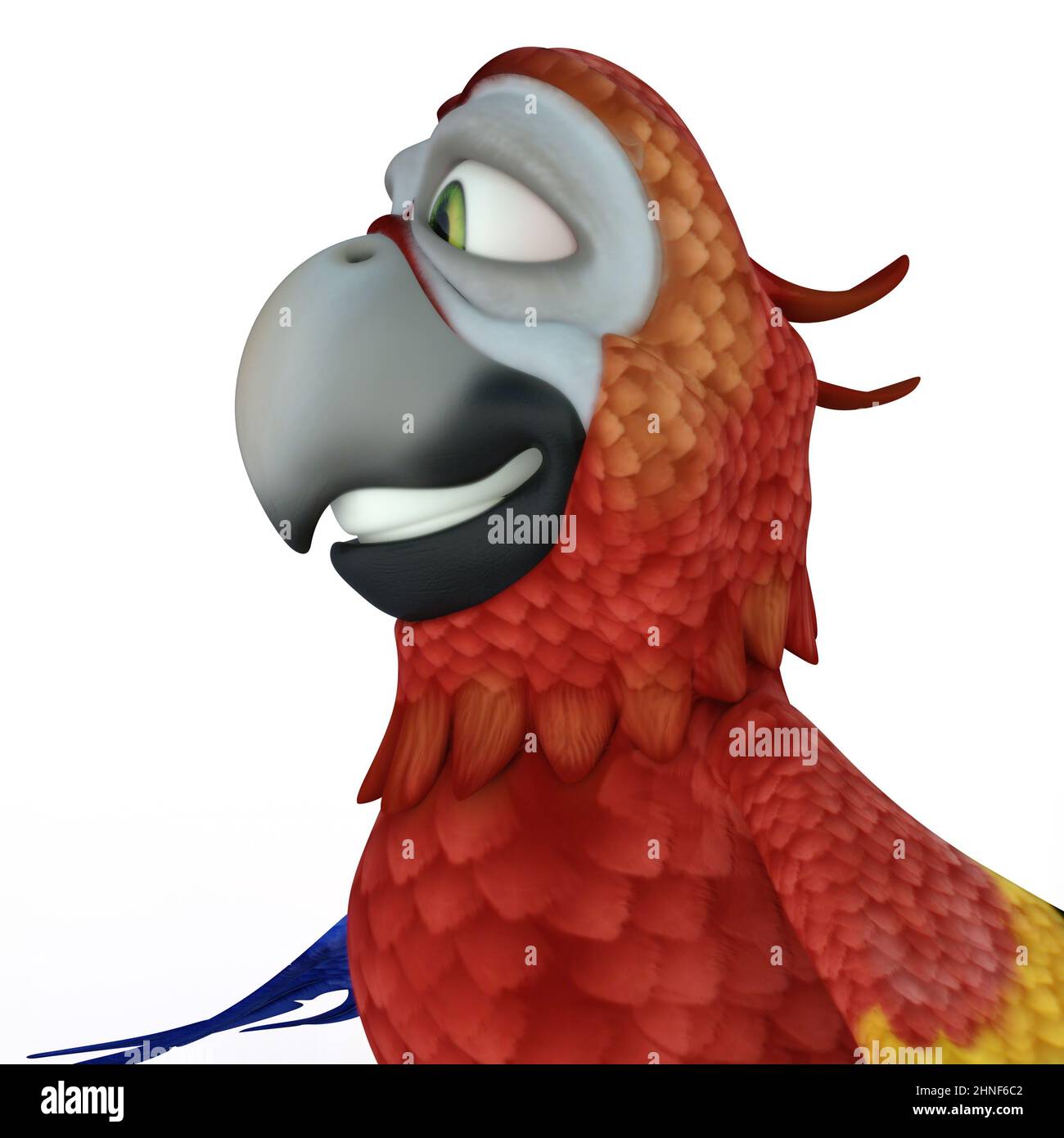 3D-illustration of a cute and funny vain cartoon parrot Stock Photo - Alamy