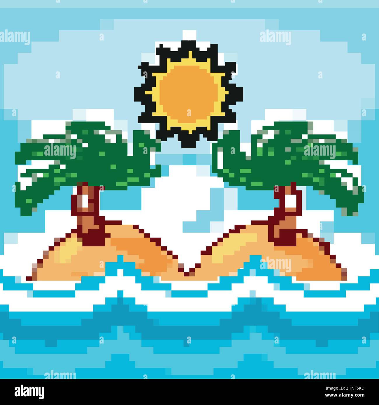 pixelated tropical island Stock Vector Image & Art - Alamy