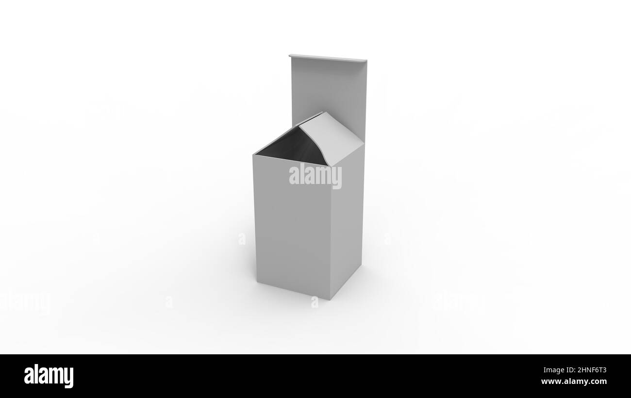 3D rendering of a design mockup template of a cardboard product ...
