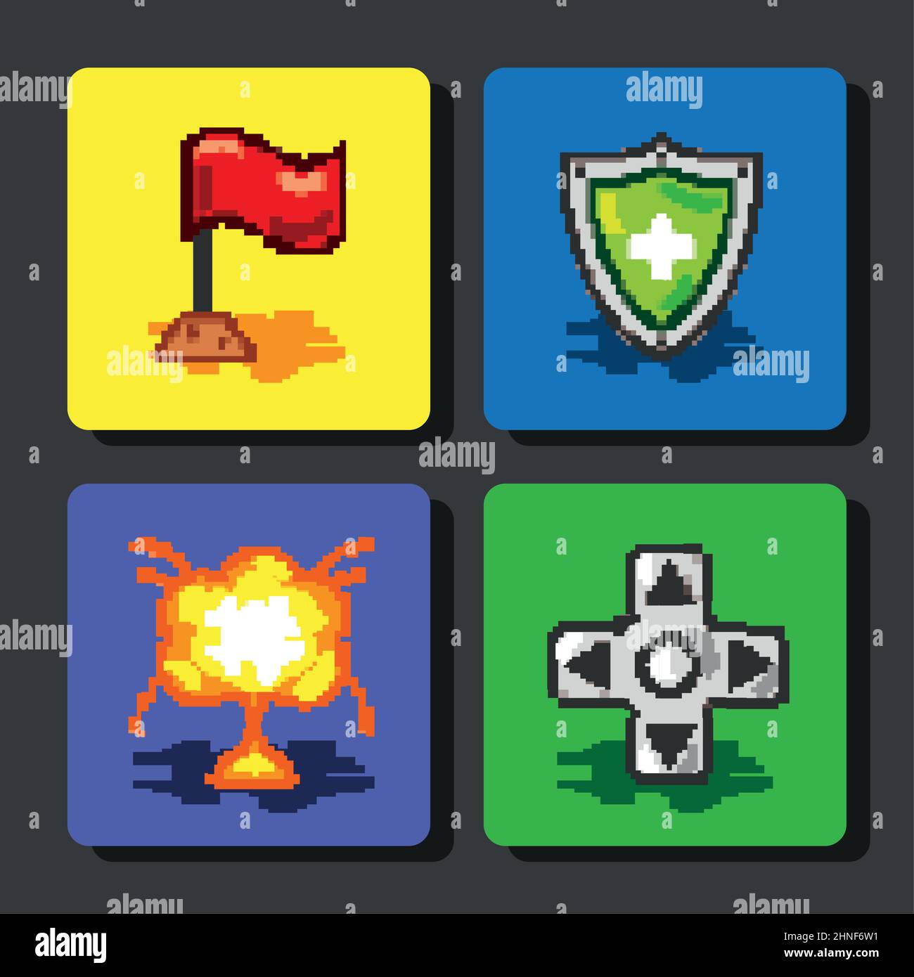 digital pixelated icons Stock Vector Image & Art - Alamy