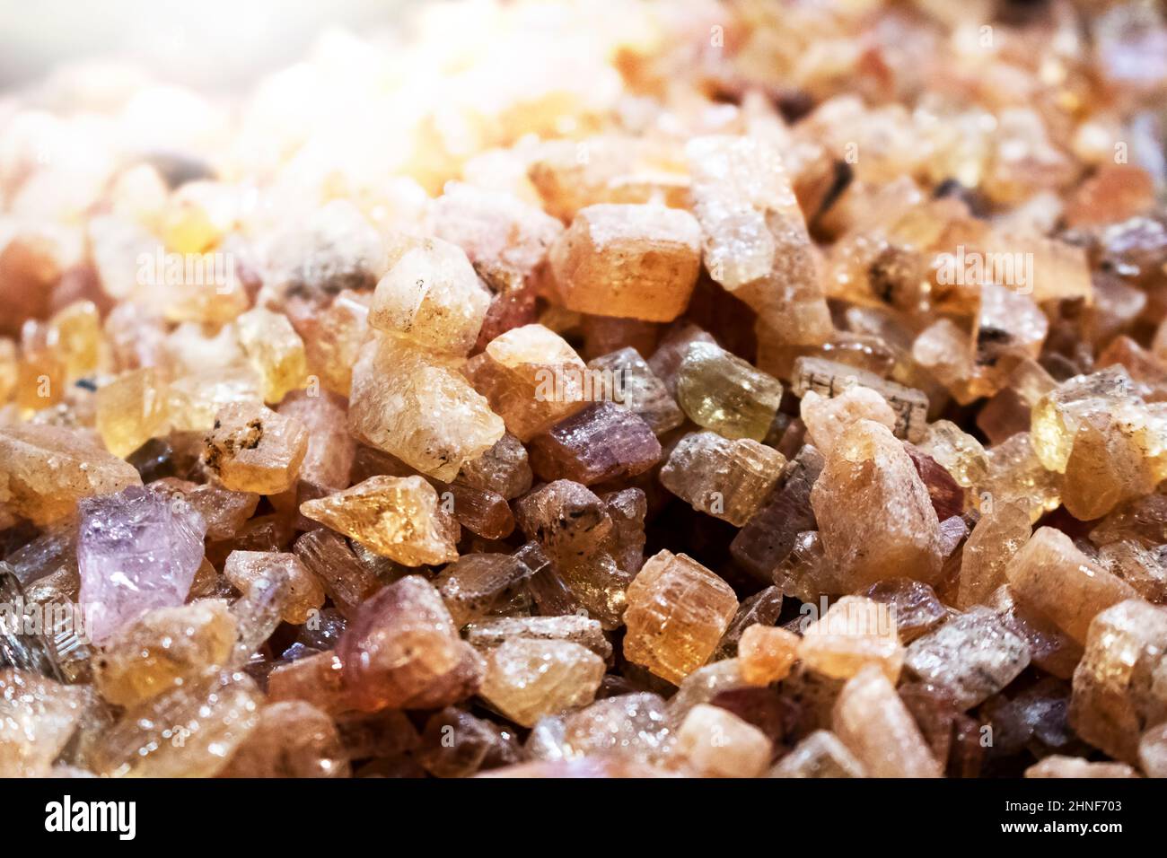 Full frame of colorful gemstones texture. Natural mineral stones close ...