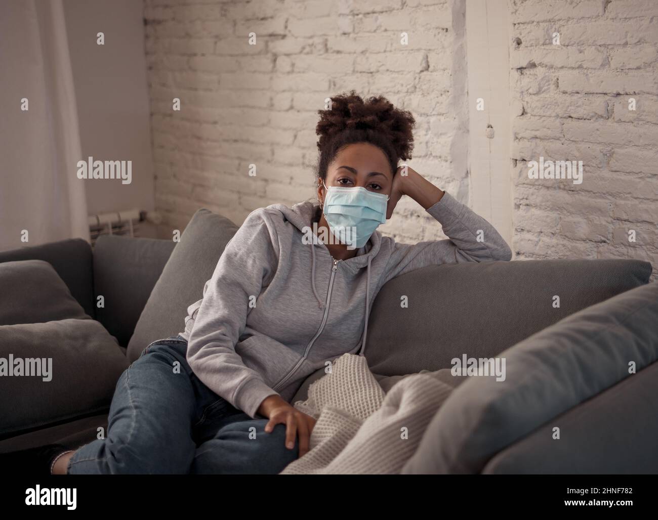 Depressed african woman with sad expression, headache and depression ...