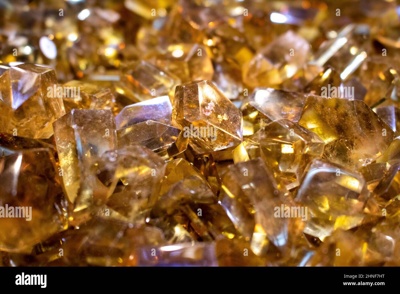 Quartz stone crystals on polished slab Full frame of colorful gemstones ...