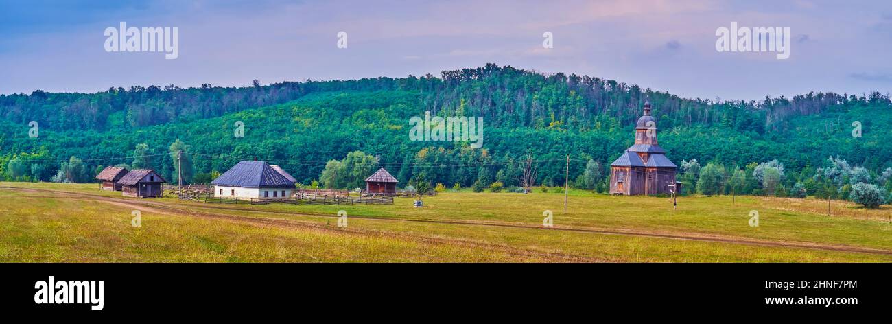 The agricultural lands around the Cossack Village Scansen with vintage ...