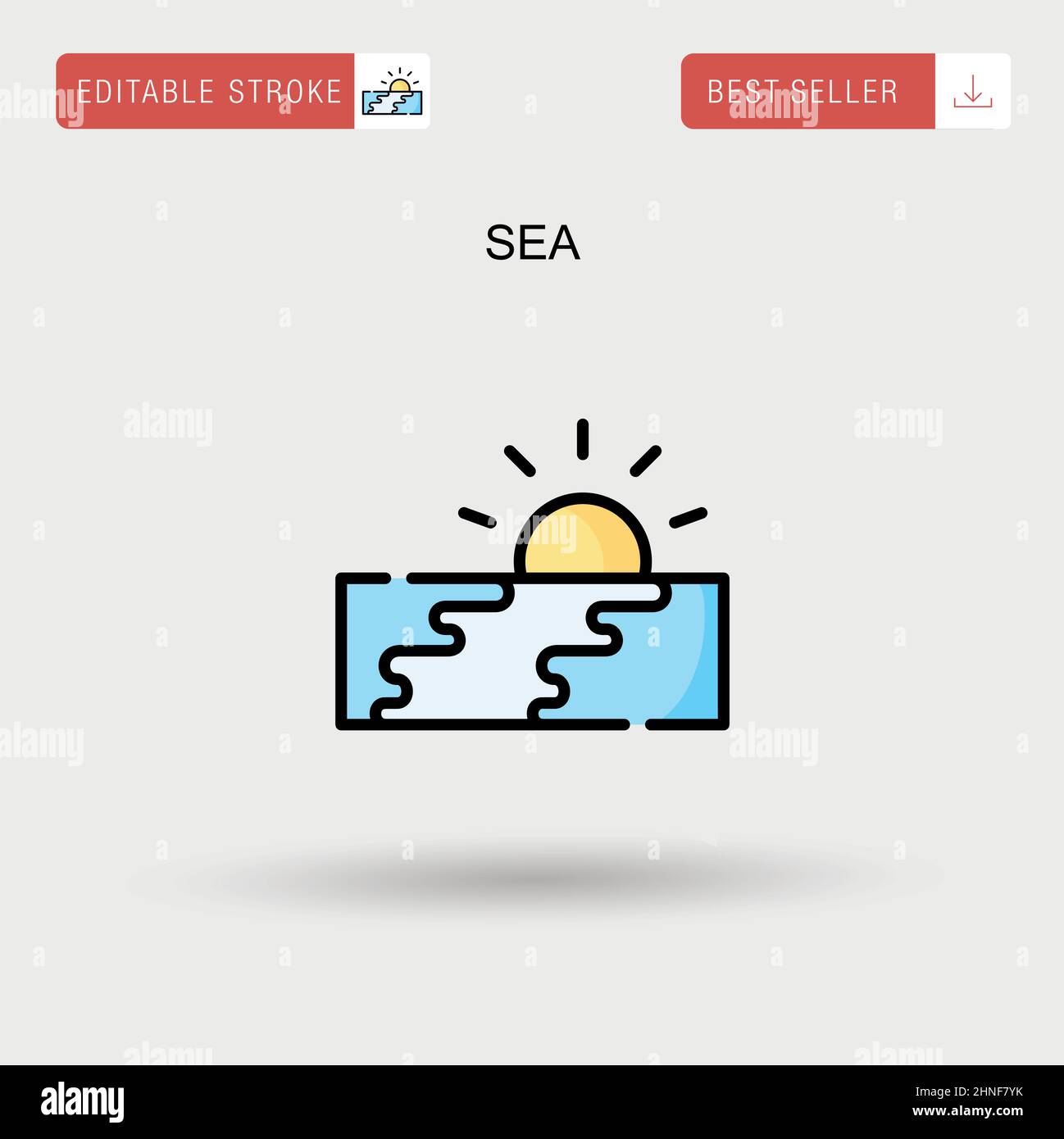 Sea Simple vector icon Stock Vector Image & Art - Alamy