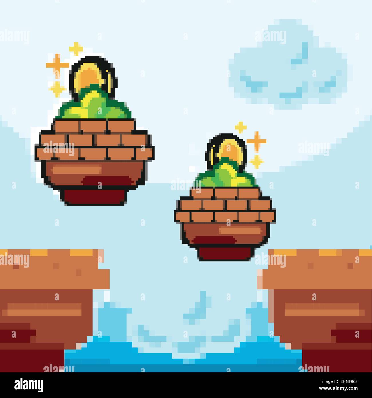 pixel game screen Stock Vector Image & Art - Alamy