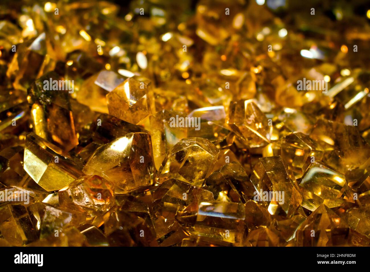 Quartz stone crystals on polished slab Full frame of colorful gemstones ...