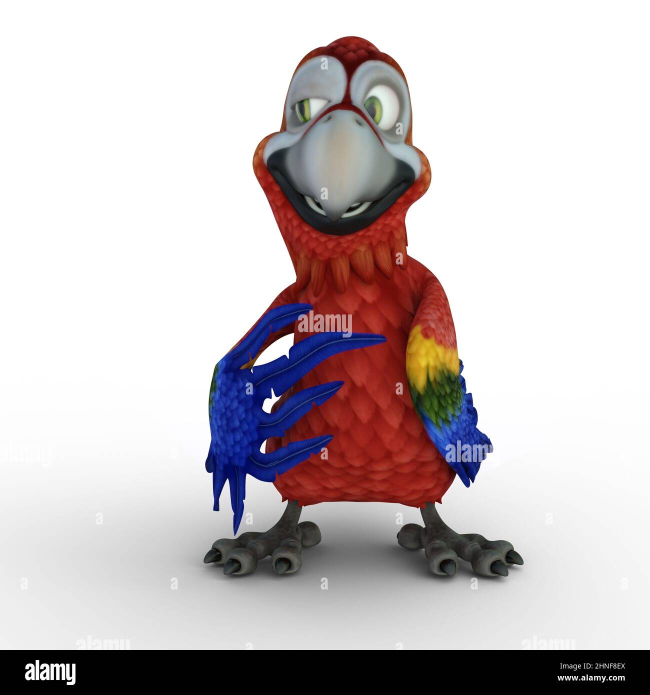 3D-illustration of a cute and funny cartoon parrot Stock Photo - Alamy