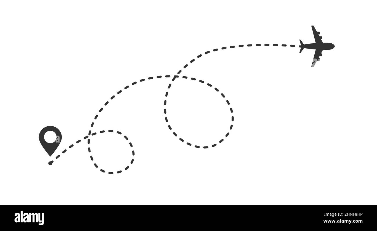 Airplane route travel concept vector illustration Stock Vector Image ...