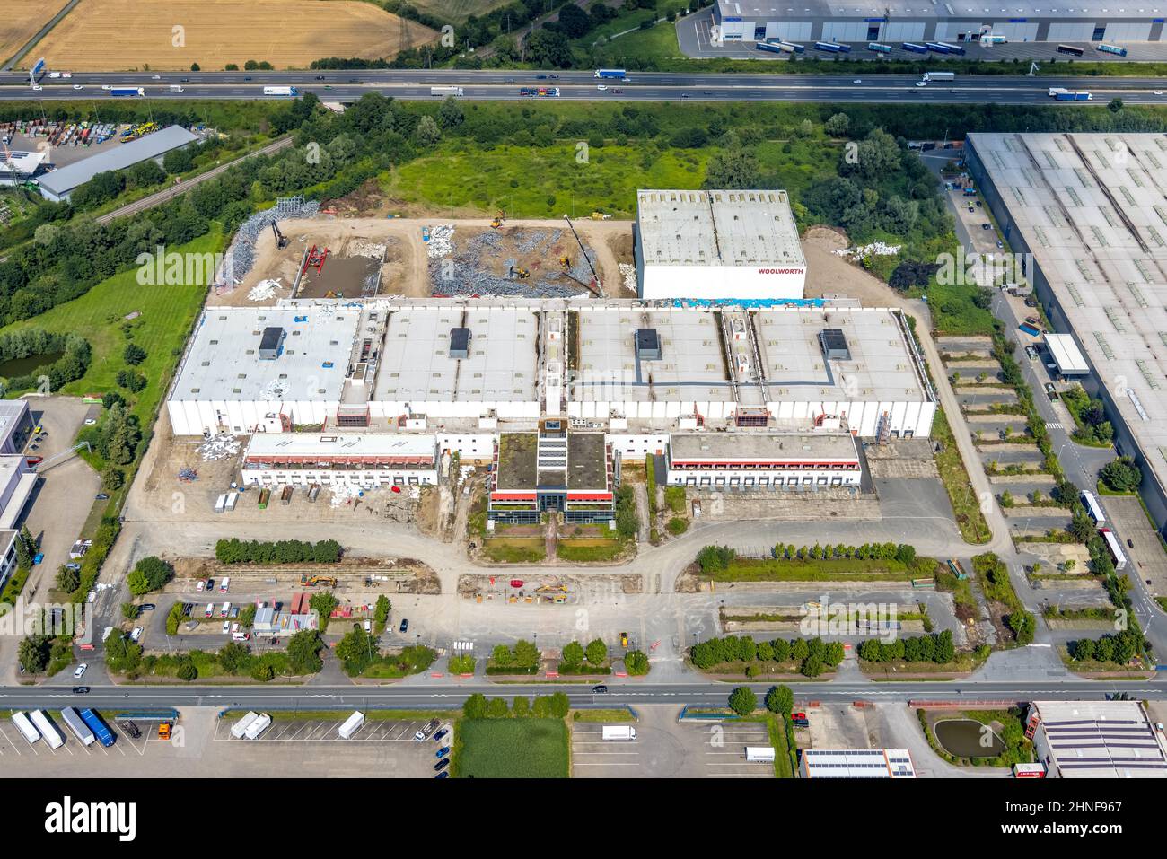 Aerial photograph, InlogParc industrial estate with demolition of the ...