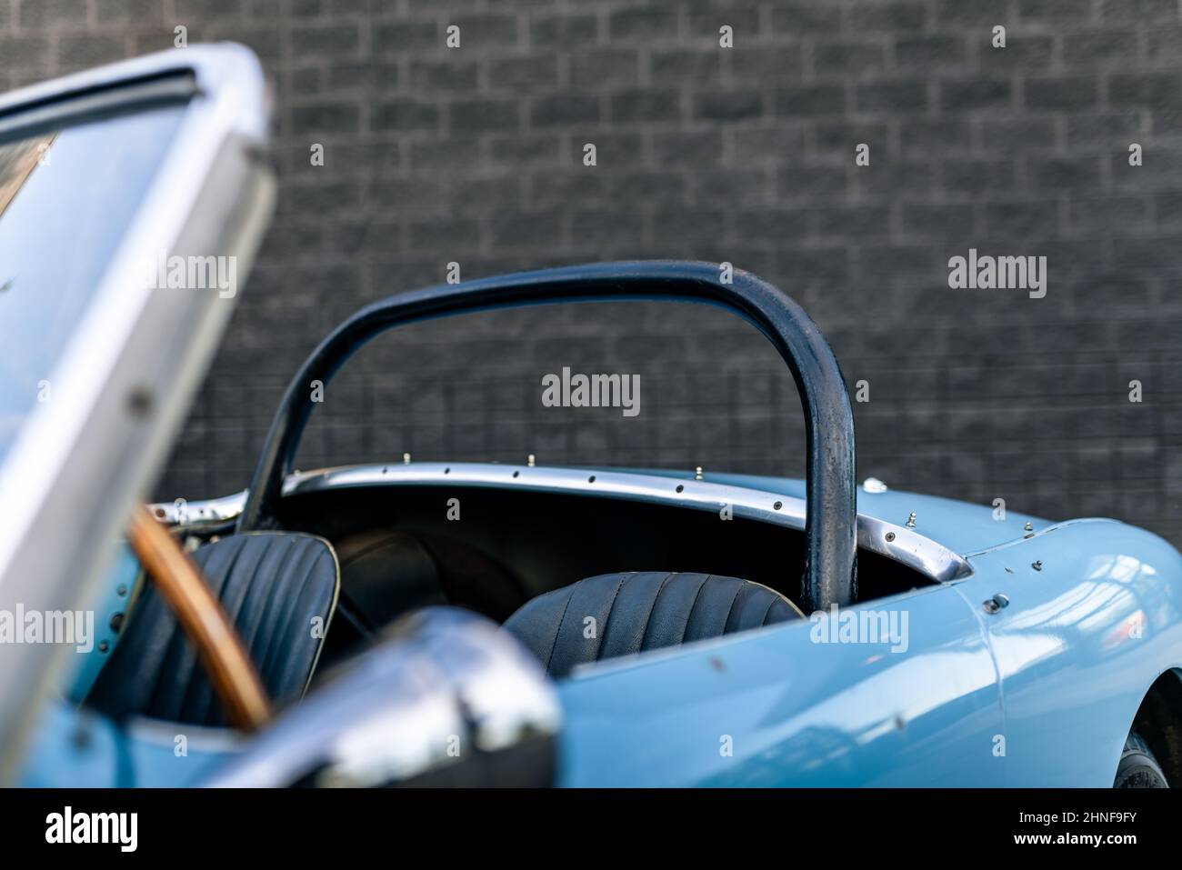 Vintage British Sports Car, Blue Convertible Coupe Stock Photo - Alamy
