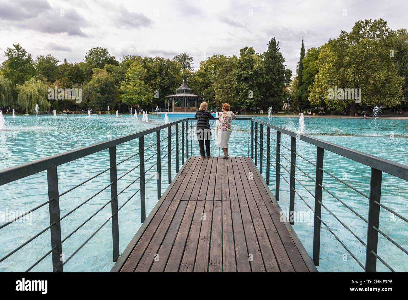 Singing fountains in Tsar Simeon park, Plovdiv city, capital of Plovdiv ...