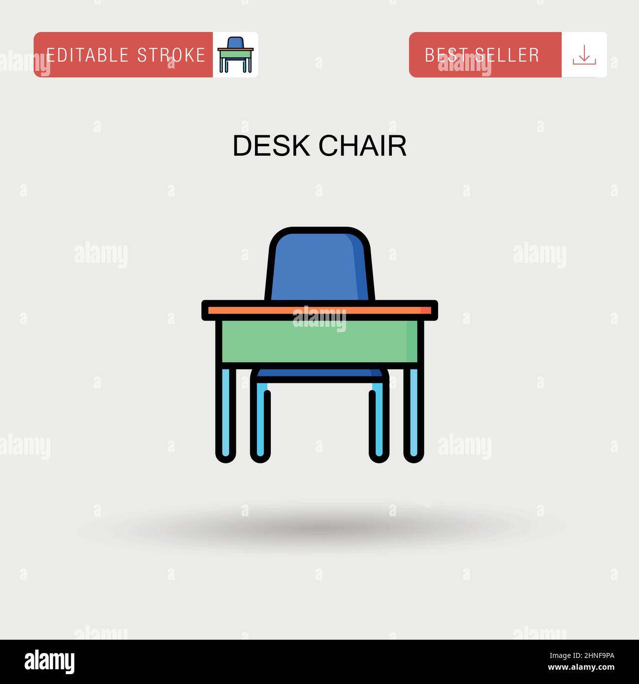 Empty office chair and desk Stock Vector Images - Alamy
