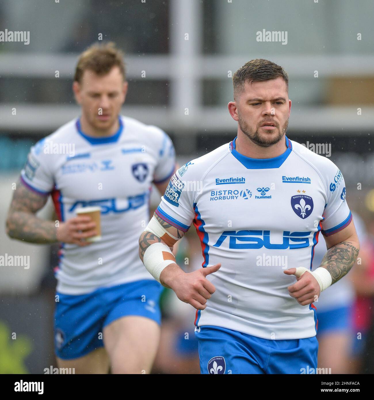 Wakefield, England - 13 February 2022 - Wakefield Trinity's Liam Hood ...