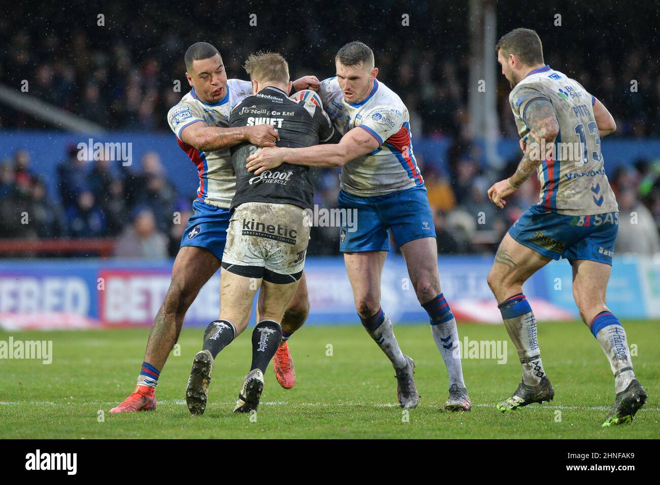 Wakefield, England - 13 February 2022 - Wakefield Trinity's Reece Lyne ...